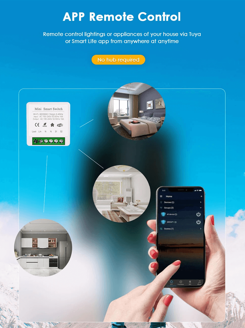 Smart Wifi Mini Switch 16A | Smart Watt
