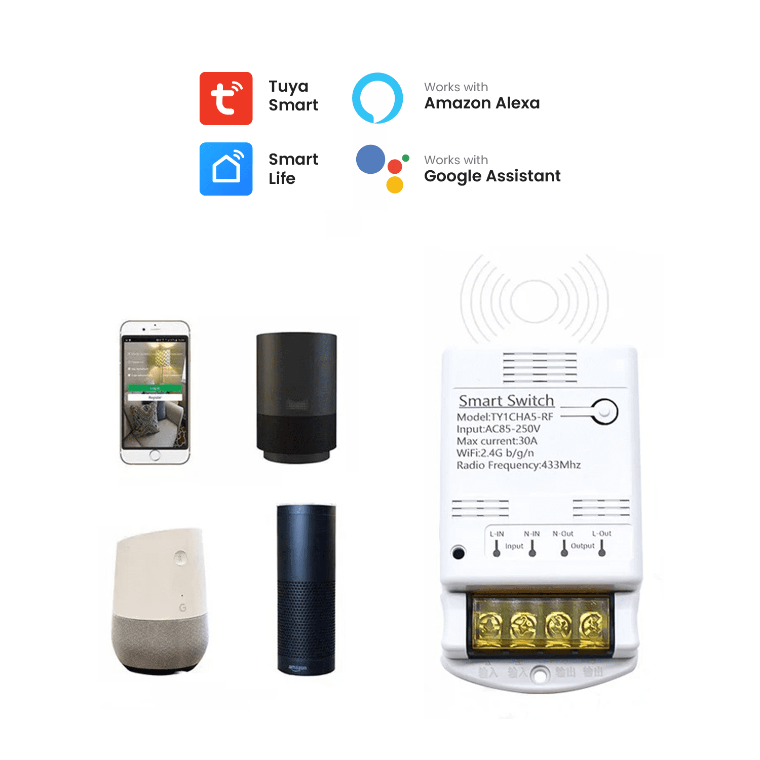 Smart Wifi 30A Relay Switch | Smart Watt