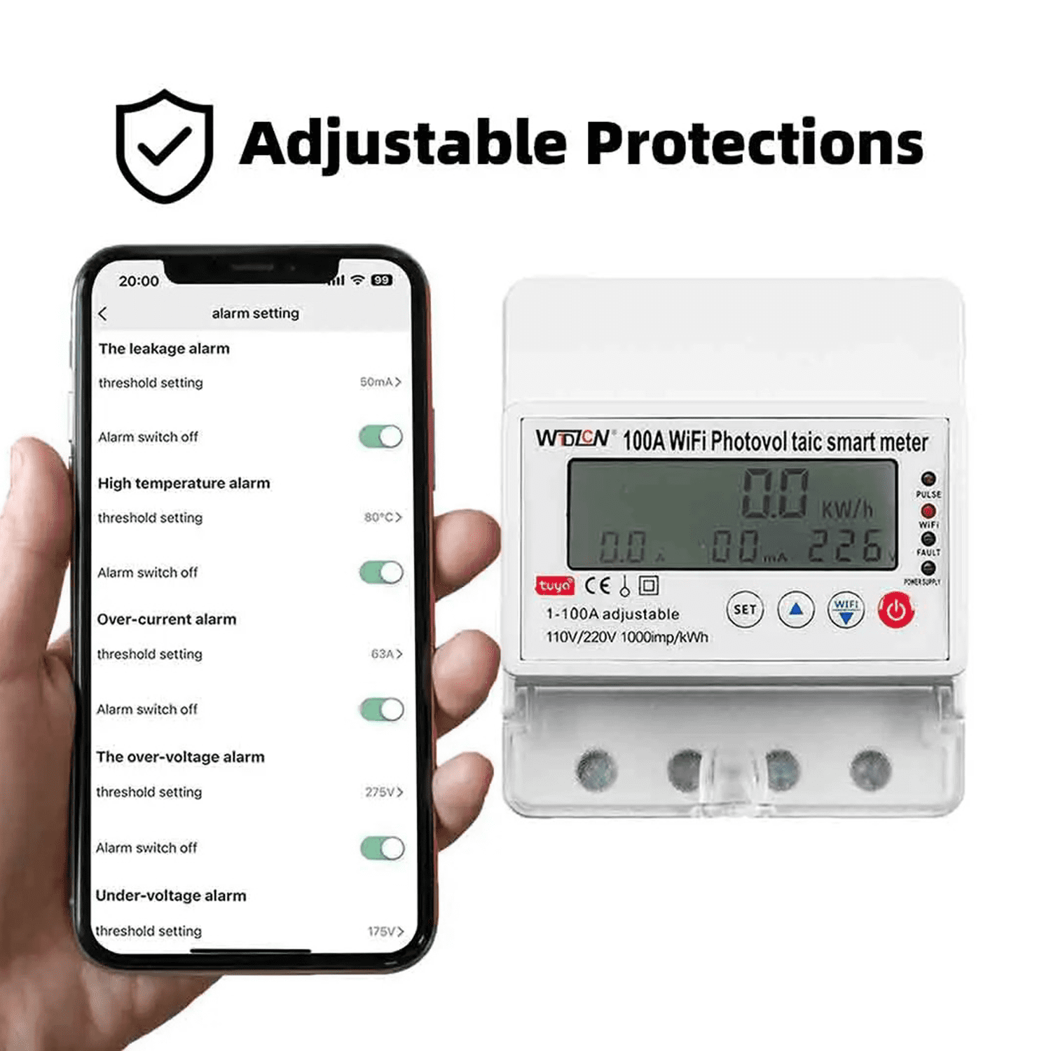 Smart Single Phase Wifi Meter 100A | Smart Watt