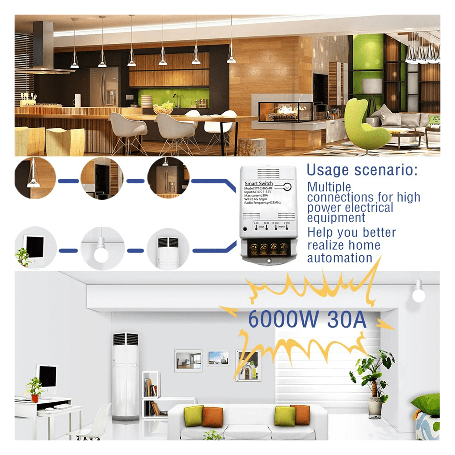 Smart Wifi 30A Relay Switch | Smart Watt